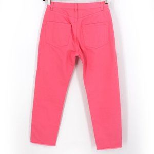 Celine | Jeans | Celine Pink Denim Jeans Button Fly Frayed Cropped ...